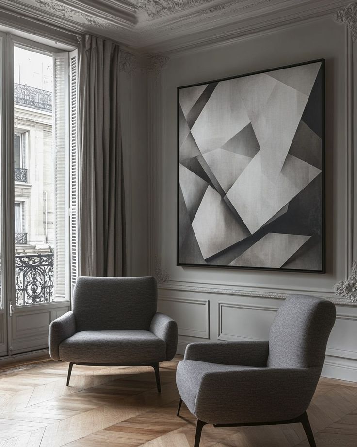 Shades of Geometry Canvas Painting – theFanoon