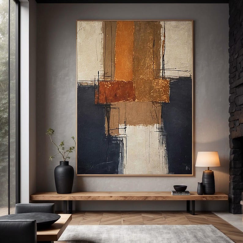 Rust Grid – Canvas Painting – theFanoon